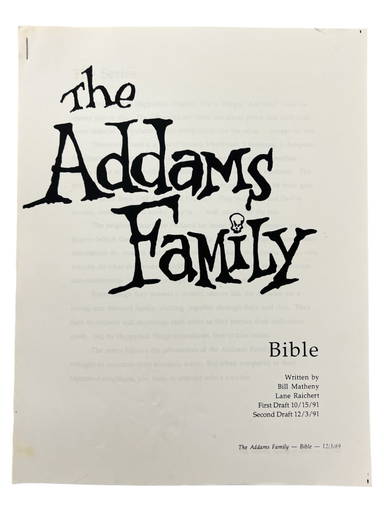 The Addams Family Bible Vintage Animation Cartoon Tv 1991 Script
