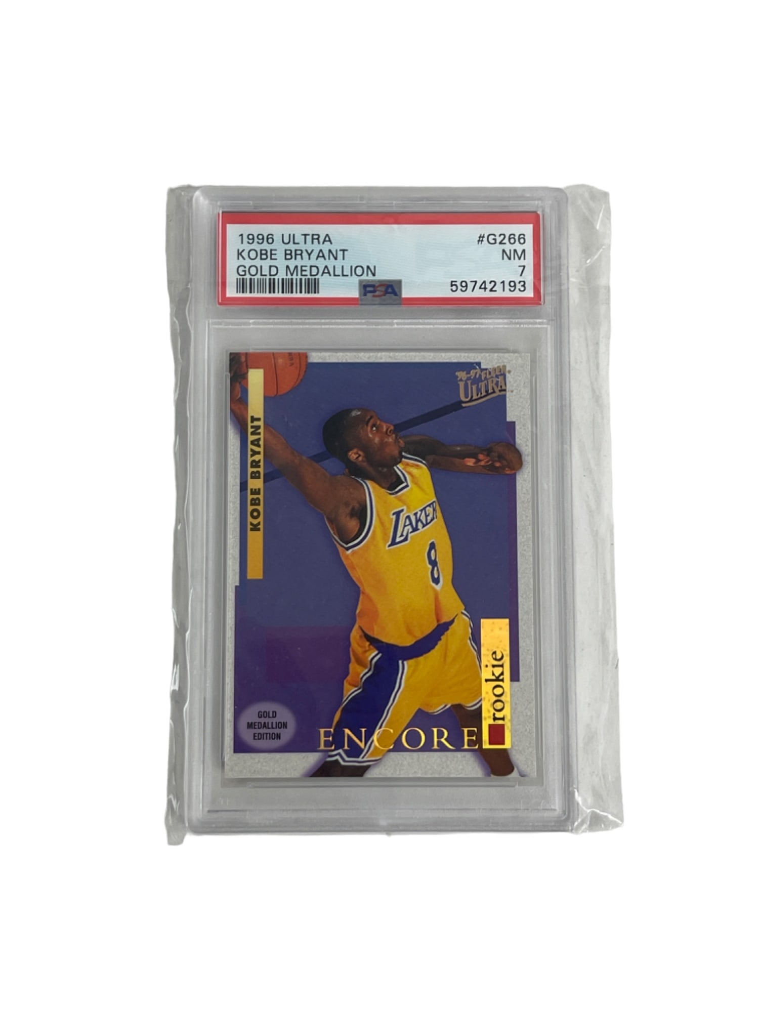 Kobe Bryant Rookie Gold Medallion Trading Card Basketball Card Psa 7 ...