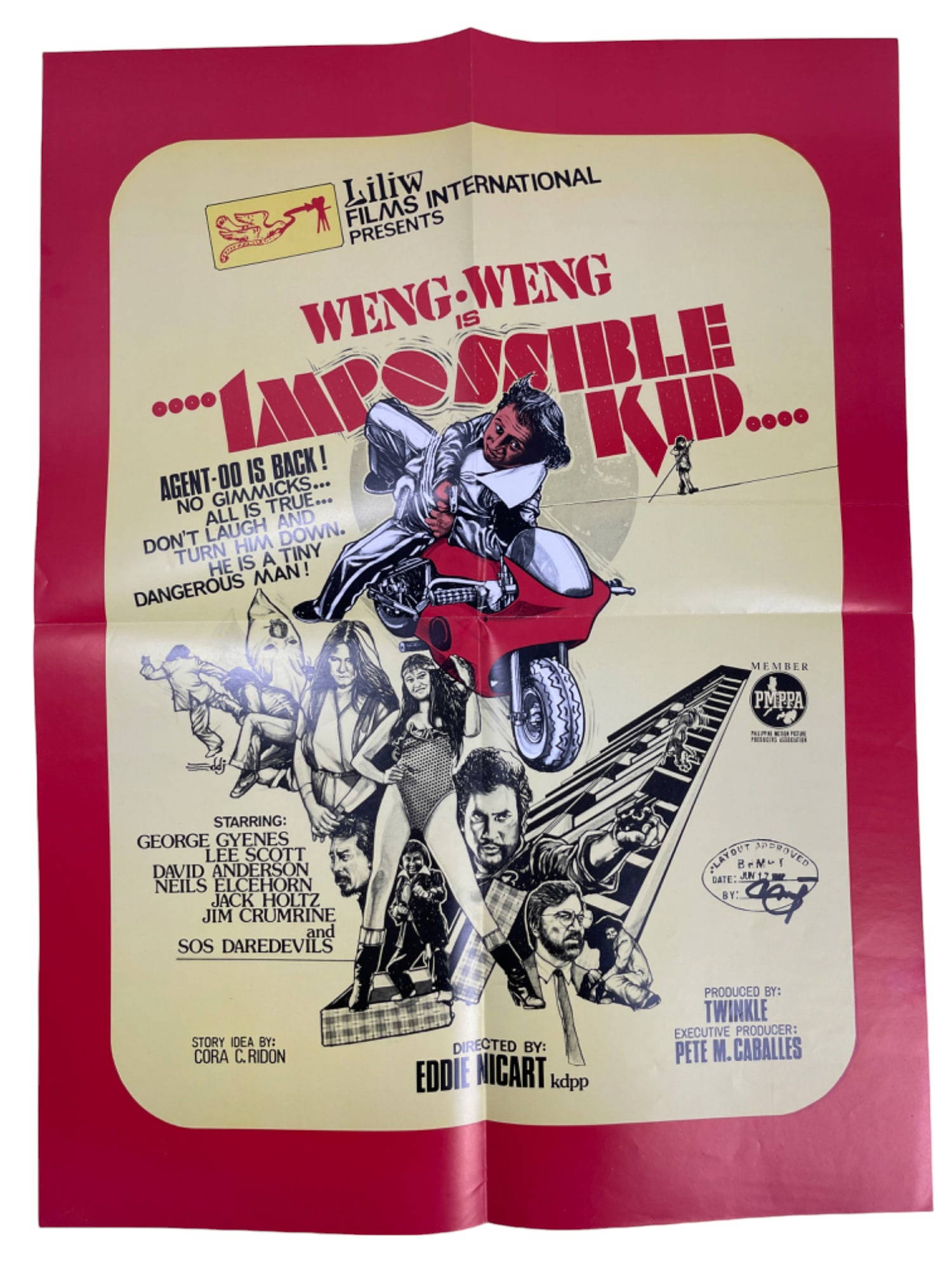 Vintage Original Weng Weng The Impossible Kid Movie Poster Auction