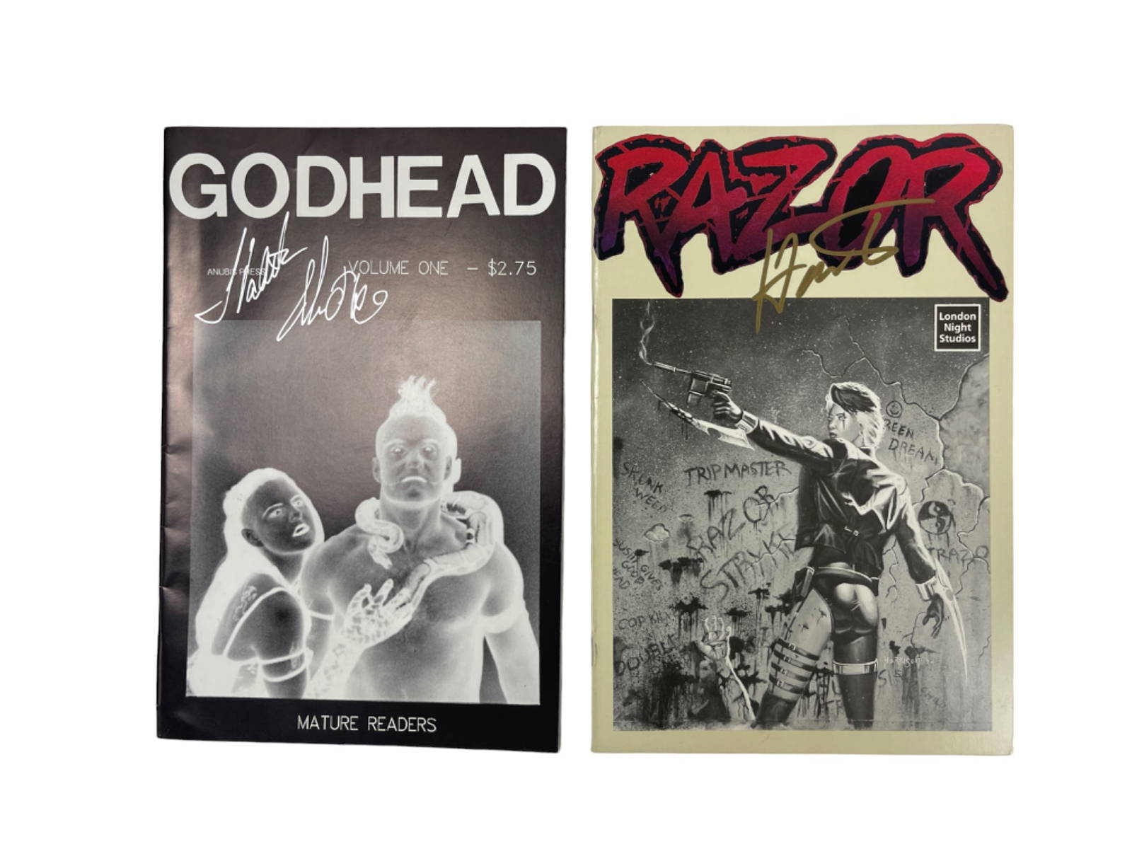 Razor #2 Platinum Edition Singed & Godhead Volume 1 Signed Comic Books ...