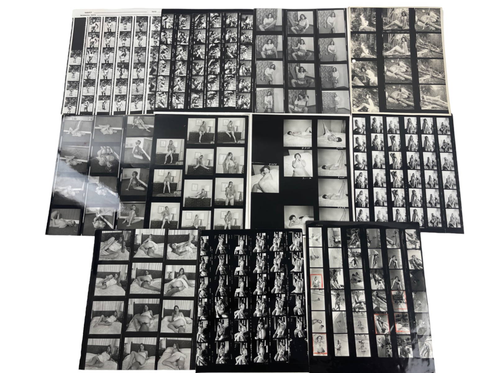 Vintage Adult Contact Sheet Erotic Nude Female Risque Auction