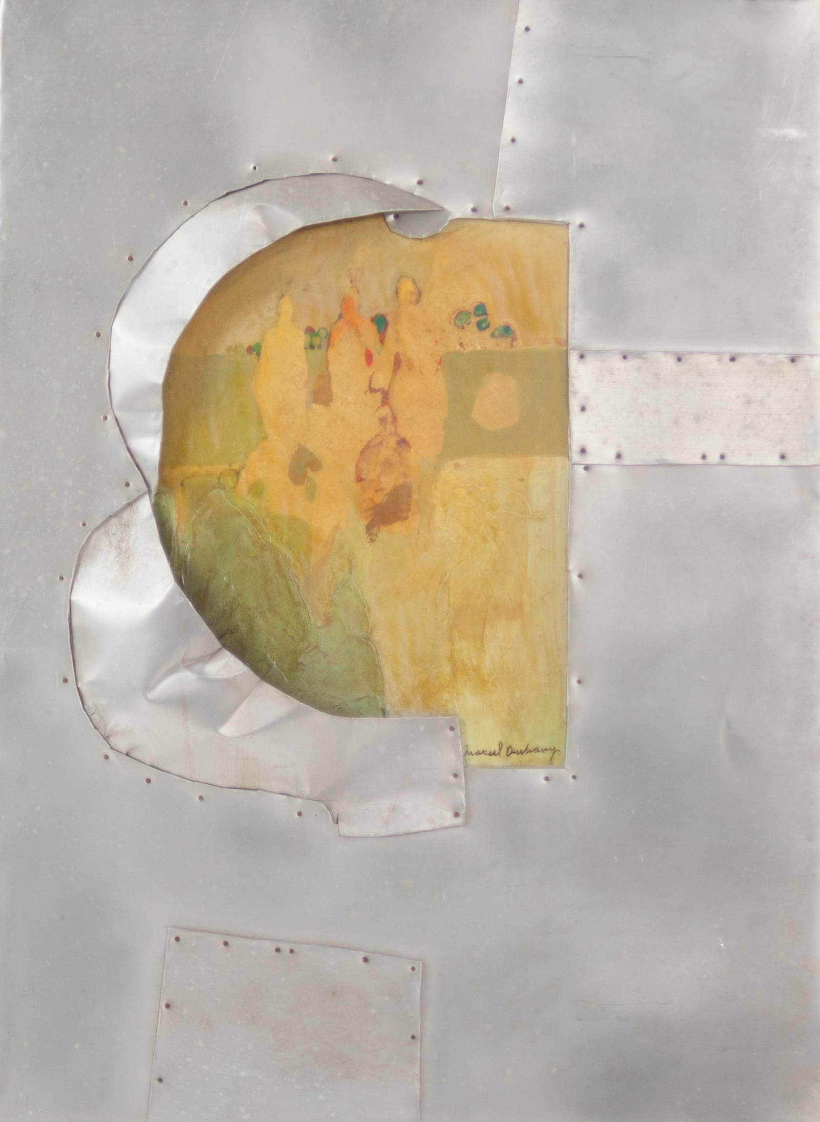 Marcel Duchamp Oil On Board Signed Mixed Media Painting Auction