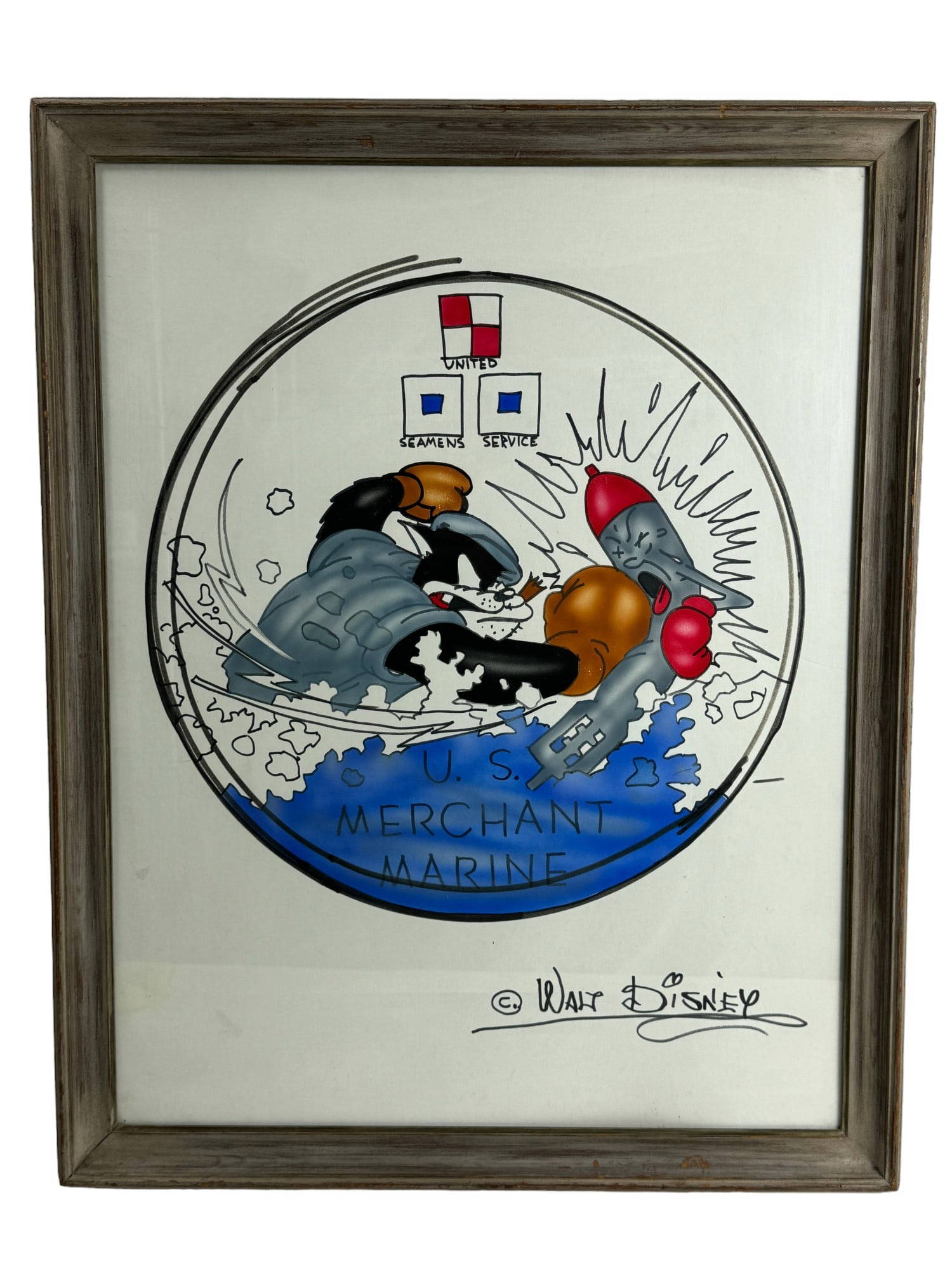 Walt Disney Storyboard Setup Drawing Merchant Marine Logo Design Auction