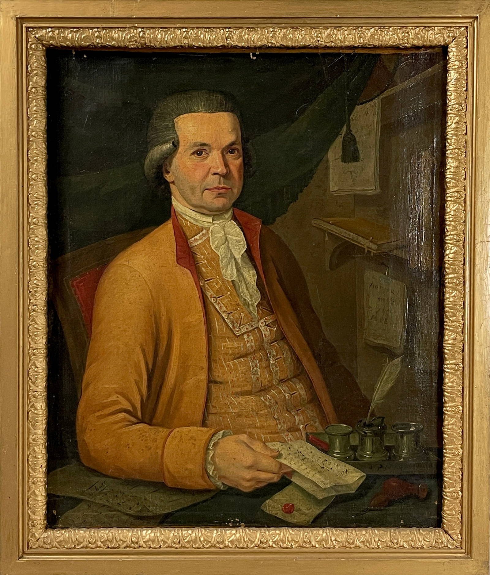 Attributed To Jacques-albert Senave (1758-1829) - Oil On Canvas Portrait Painting Of Man Auction