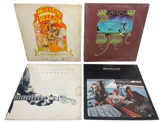 Yellow Bellows, Eric Clapton, Crosby Still & Nash And Yes Vintage Vinyl ...