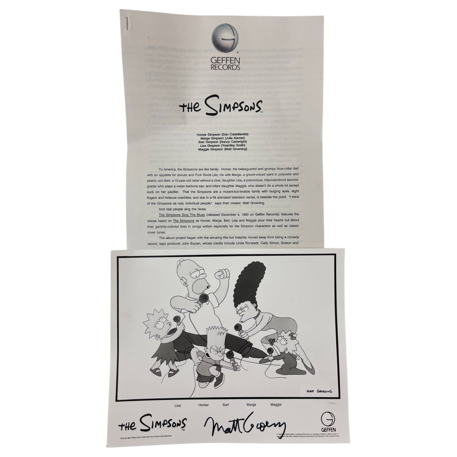 The Simpsons Signed Press Kit Photo By Matt Groening Auction