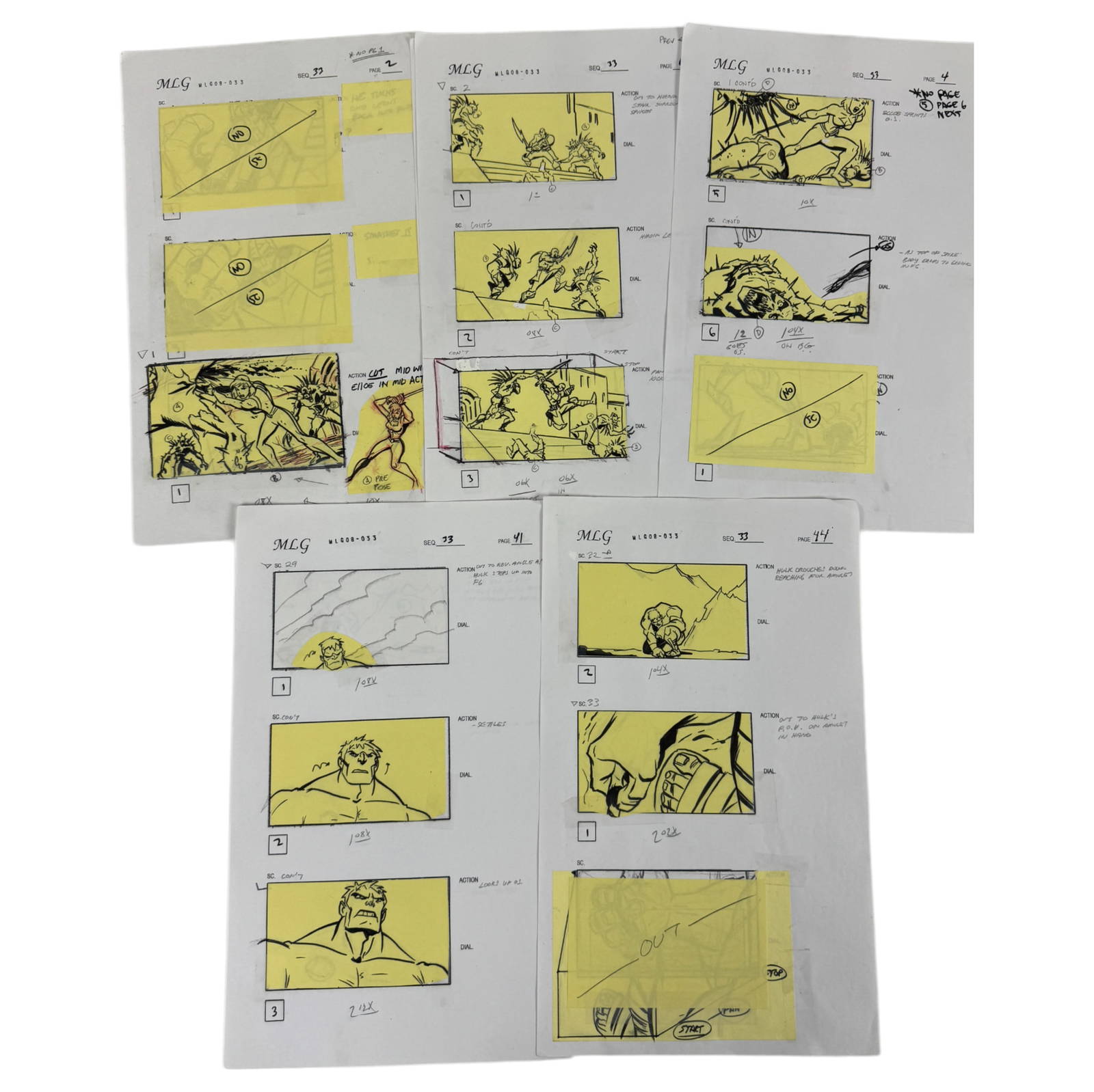 Original Animation Art Movie Storyboard Marvel Planet Hulk By Sam Liu ...