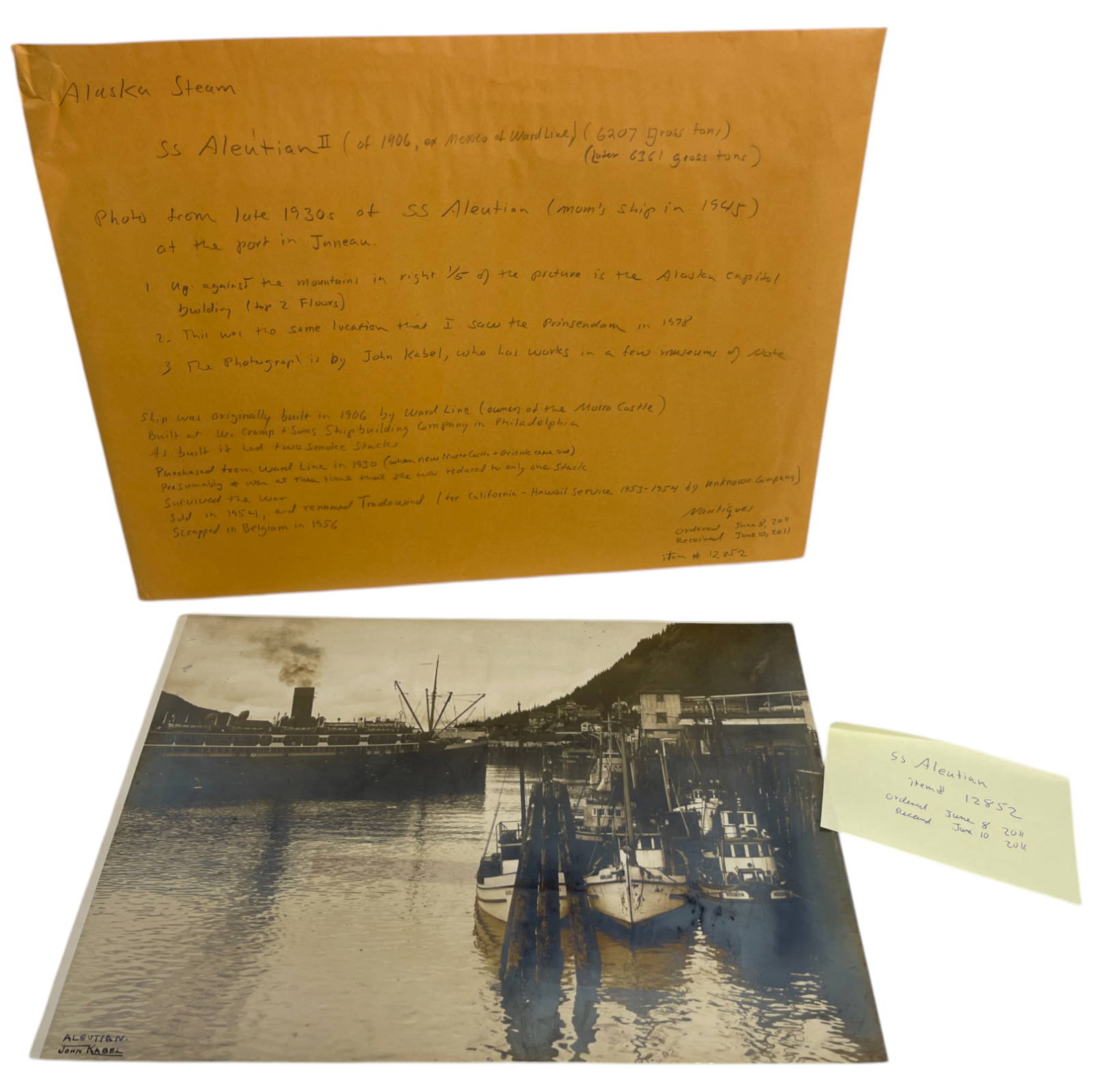 Alaska Steamship Company Ss Aleutian Ii (1906) – Late 1930s Photograph ...