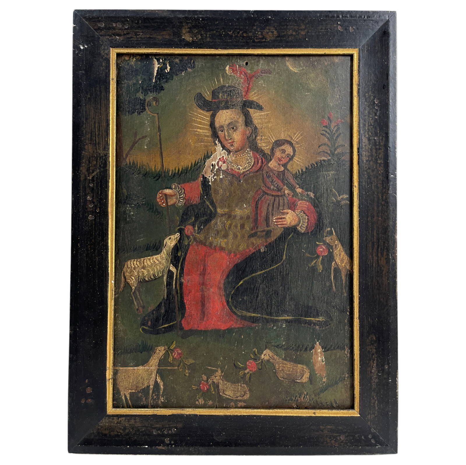Antique Spanish Oil On Board Painting - El Santo Nino De Antocha - May ...