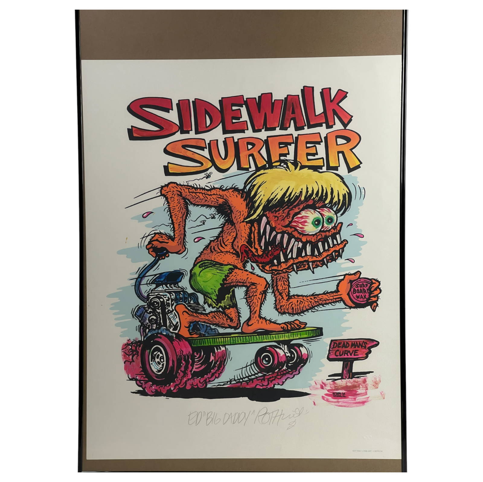 Ed "big Daddy" Roth Signed And Stamp Sidewalk Surfer Art Print Auction
