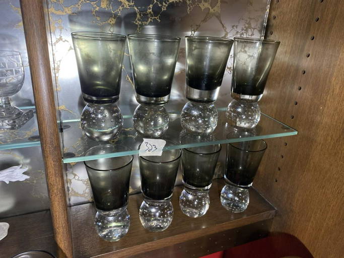 Set Of 8 Erickson Controlled Bubble Mid Century