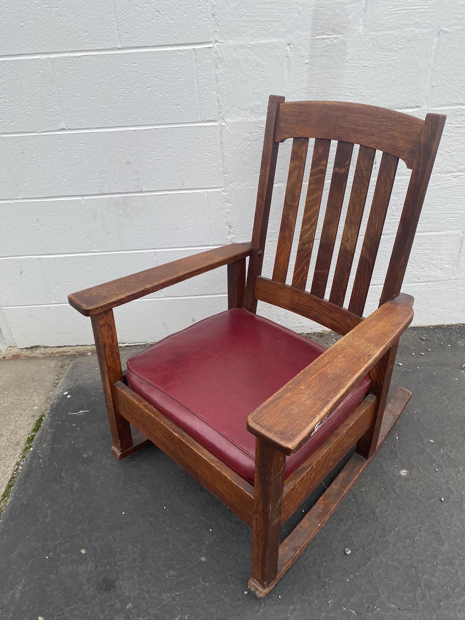 Antique Oak Stickley Rocking Chair