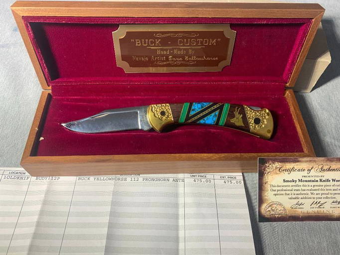 Buck Custom "navajo Artist Dave Yellowhorse" With Custom Box