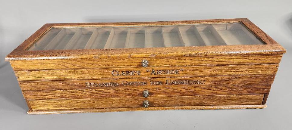 Antique Clark's Cotton Storage Box.