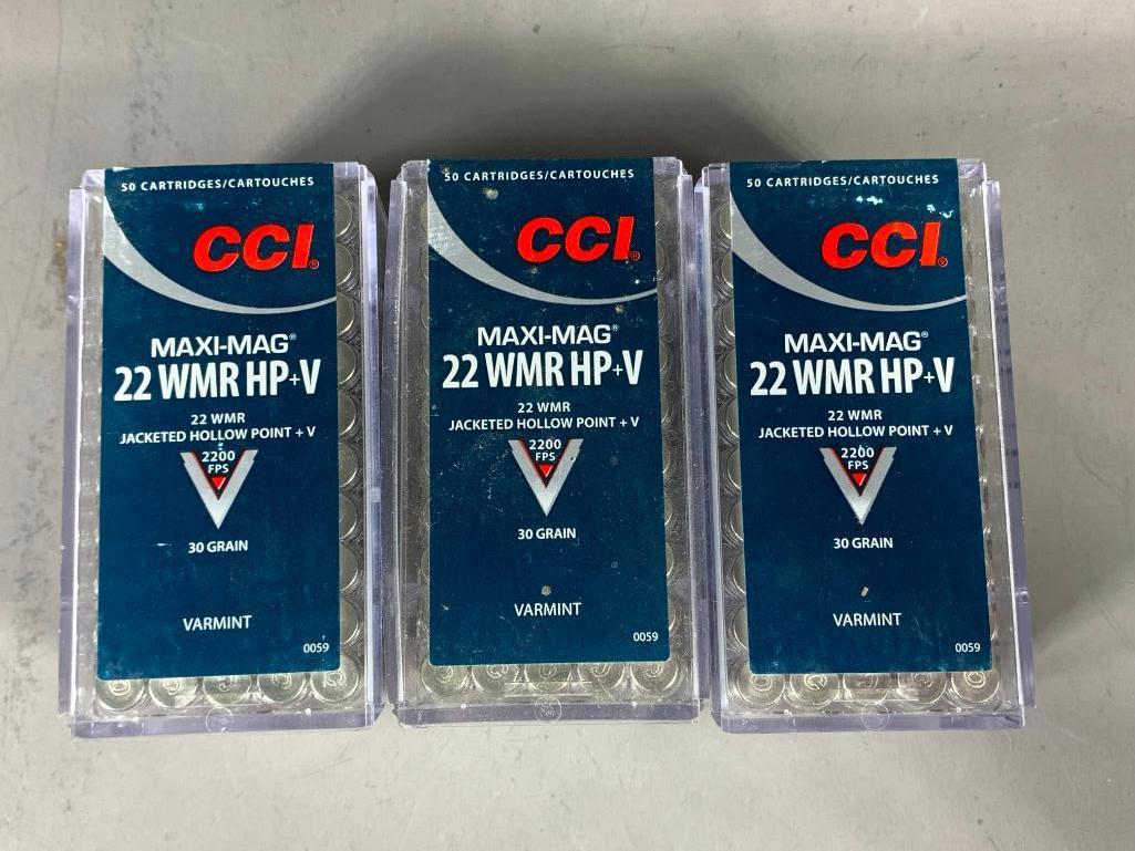 (3) New Cci Maxi-mag 22 Wmr Hp+v 22 Wmr Jacketed Hollow Point +v, 30 ...