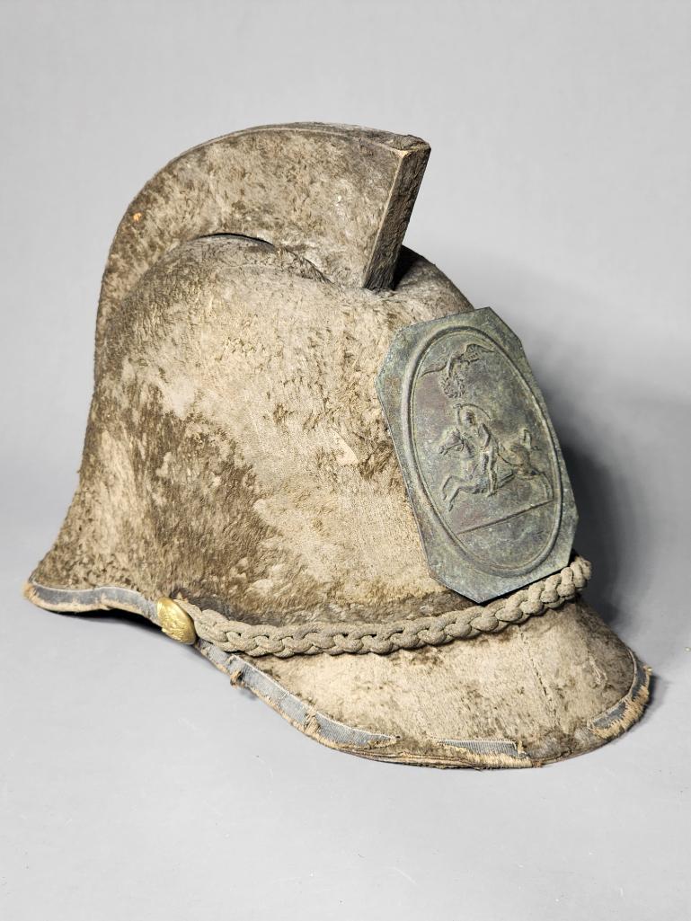 C. 1812 Federal Period Light Dragoon Helmet W/plate Auction