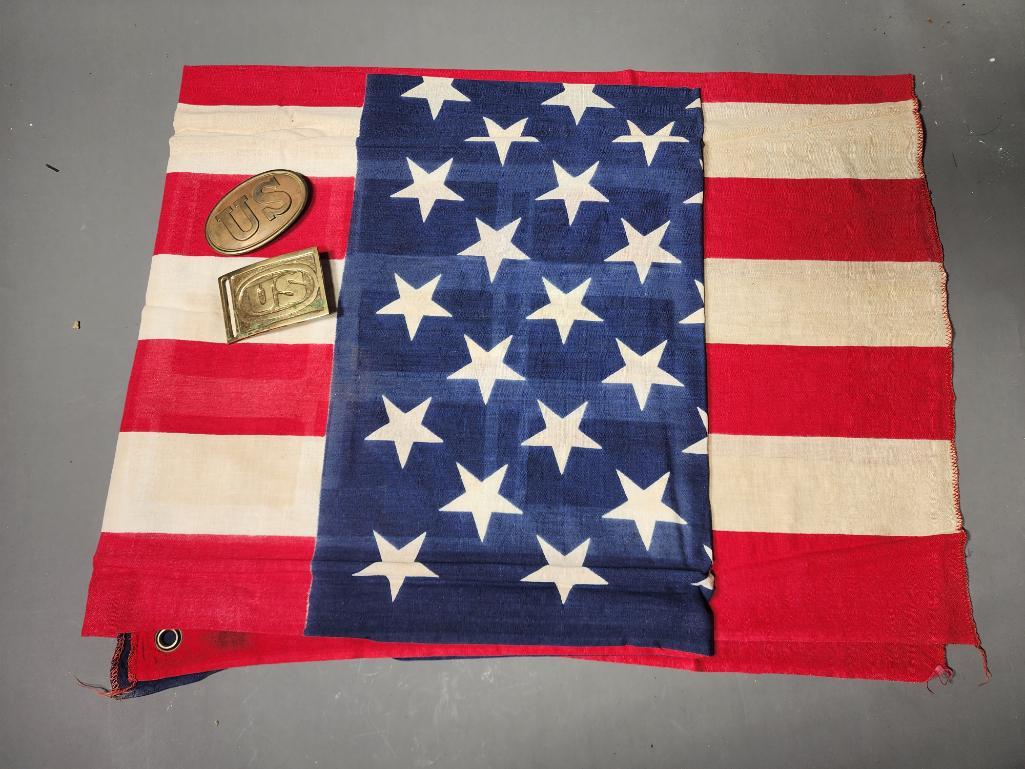 Us Flag Plus Reproduction Civil War Buckles