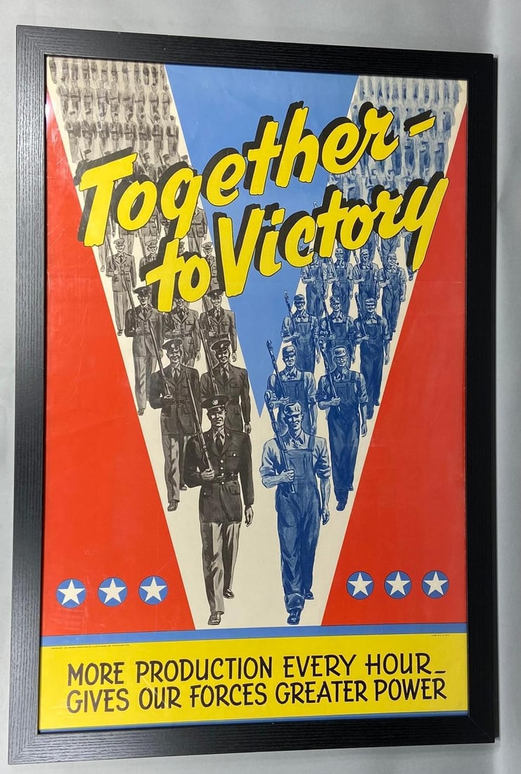 Wwii Together For Victory Poster Publ. 1942 Auction