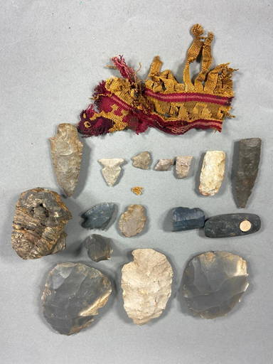 Flint Scrapers, Native American Arrowhead Fragments, Trilobite & More
