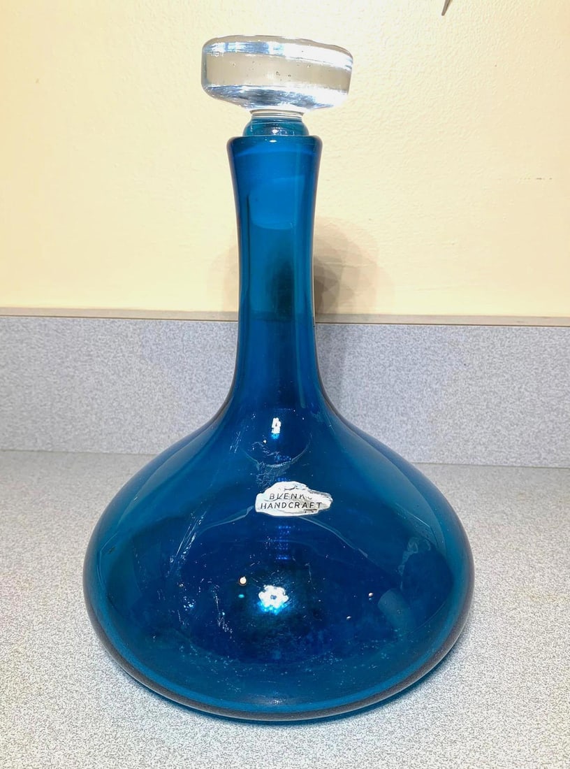 Cobalt Blue Blenko Decanter