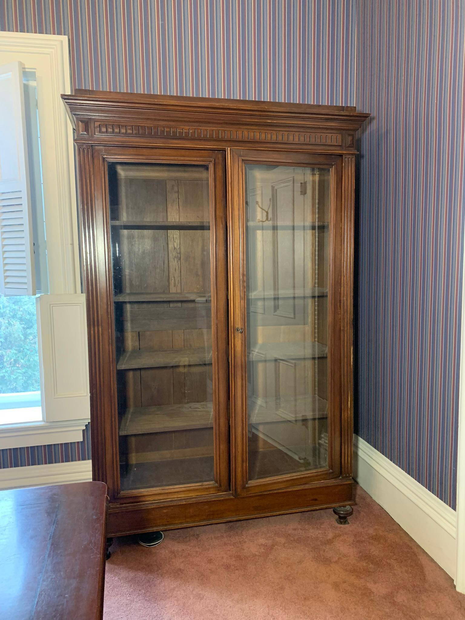 Antique Curio/display Cabinet With False Bottom. Auction