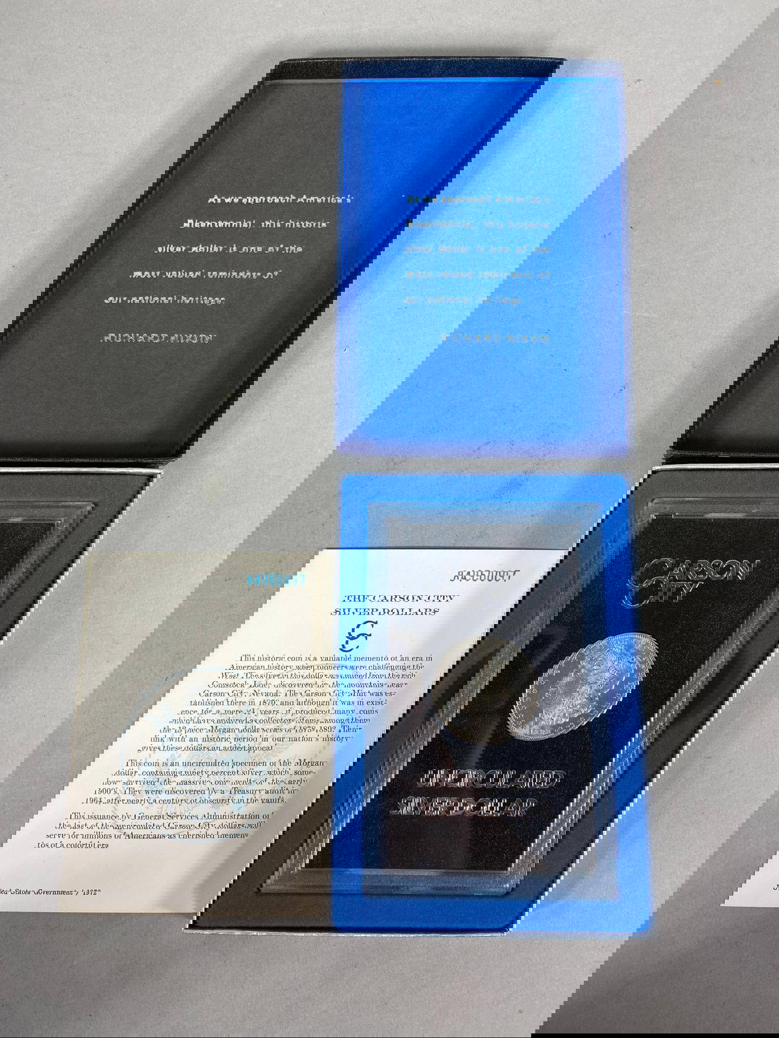 Antique Carson City Uncirculated Silver Dollar Coin. Auction