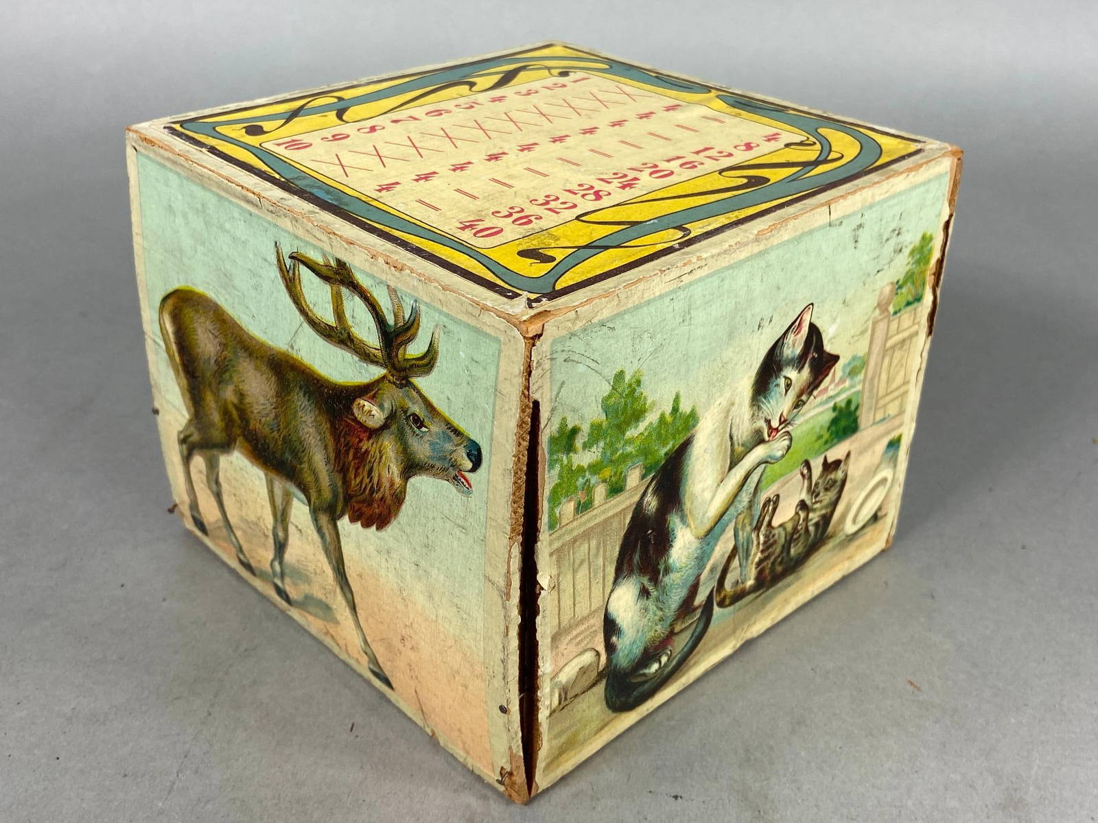 Victorian Era Lithographed Nesting Boxes Set Animals & More. Auction