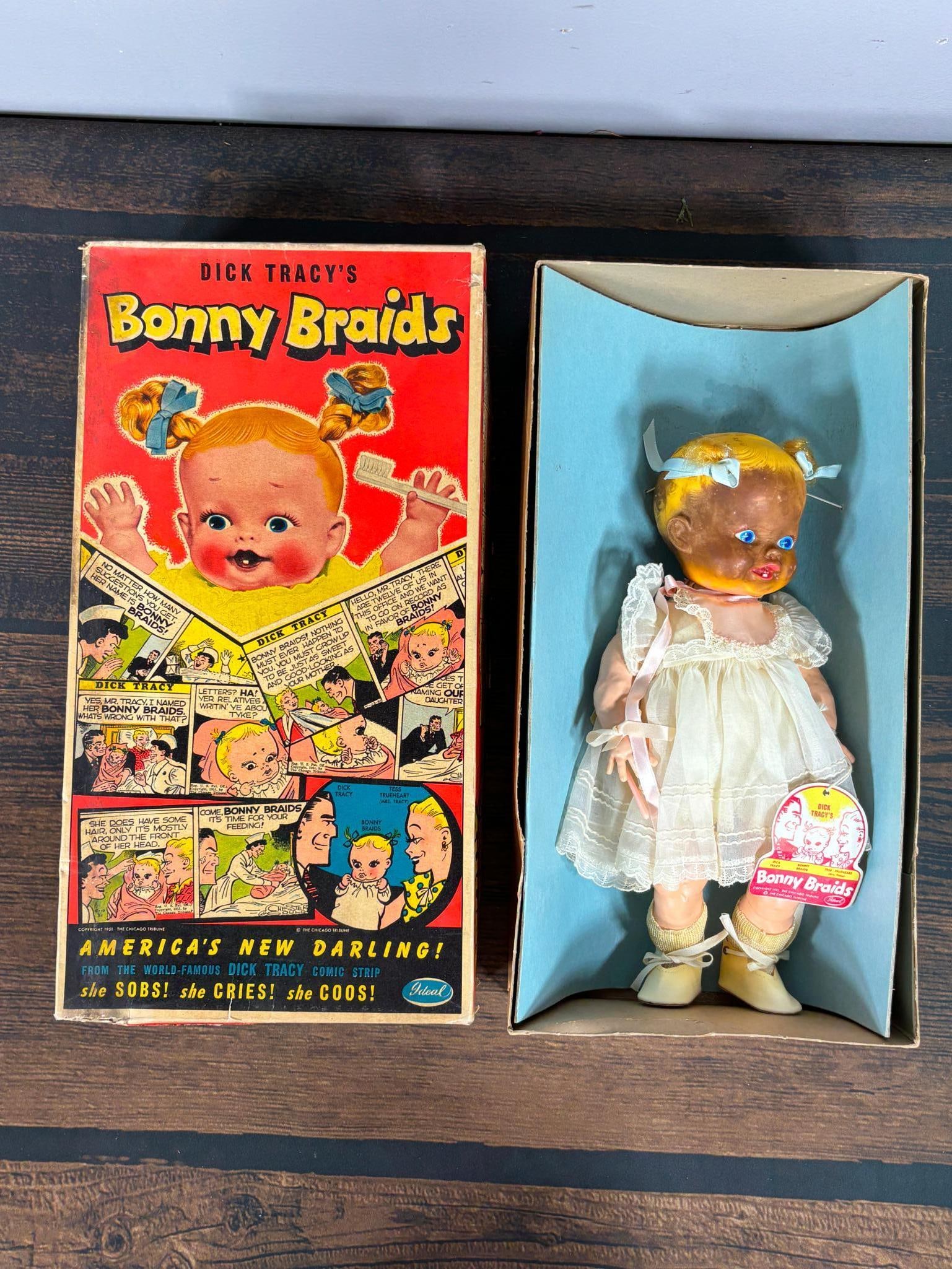 1950's Ideal Bonny Braids Doll In Original Box.