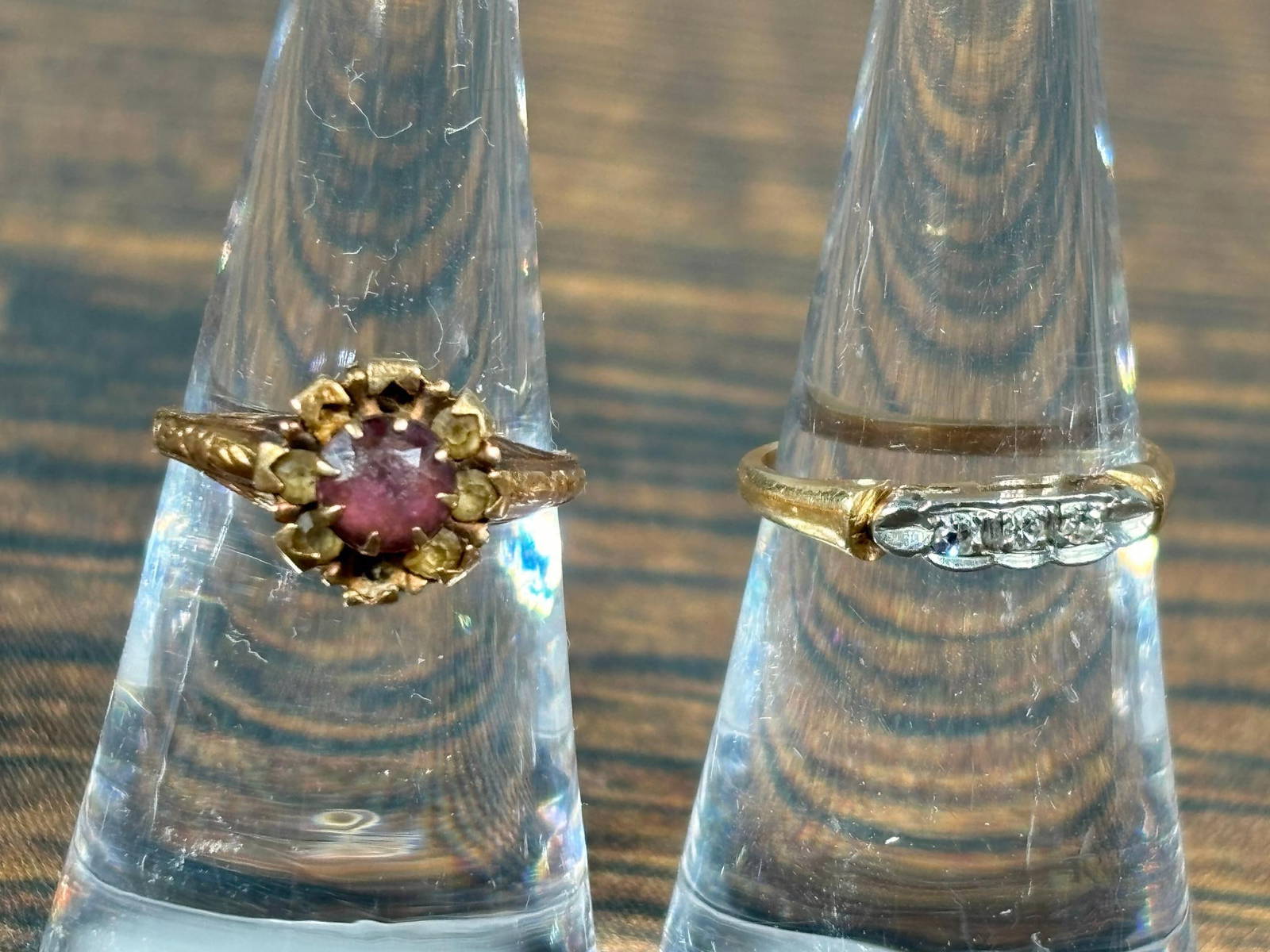 Two Antique Gold Rings 14k And 10k Auction