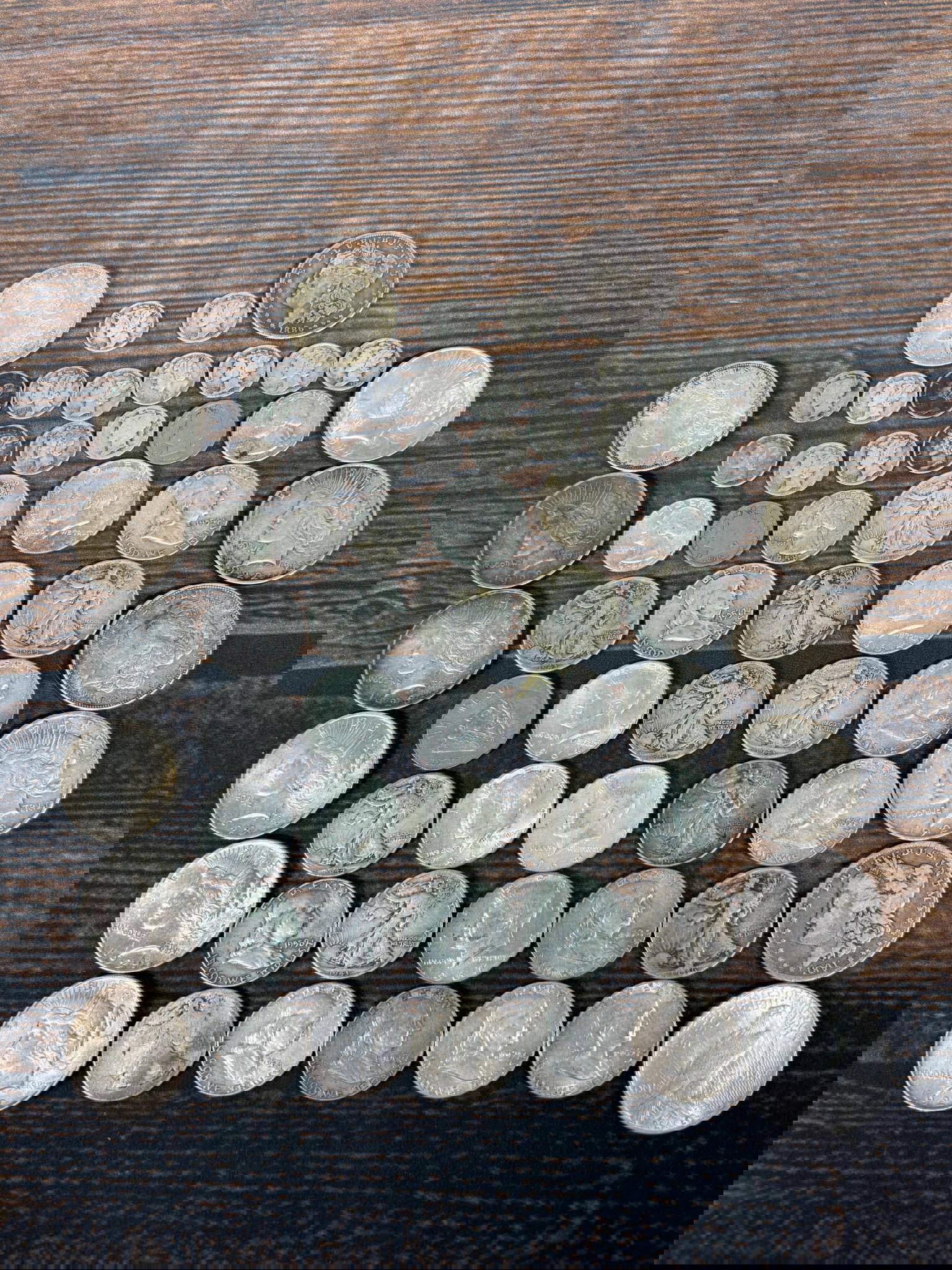 Large Lot Of Silver Coins Dollars, Halves, Dimes, Quarters Auction