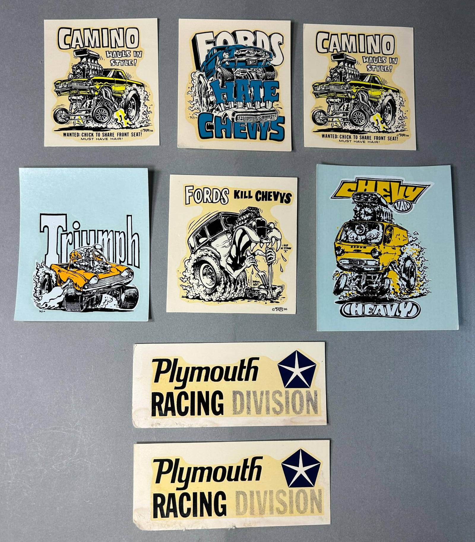 Ed Roth Vintage 1960s Car Decals Ford Chevy Triumph Plymouth Camino Auction