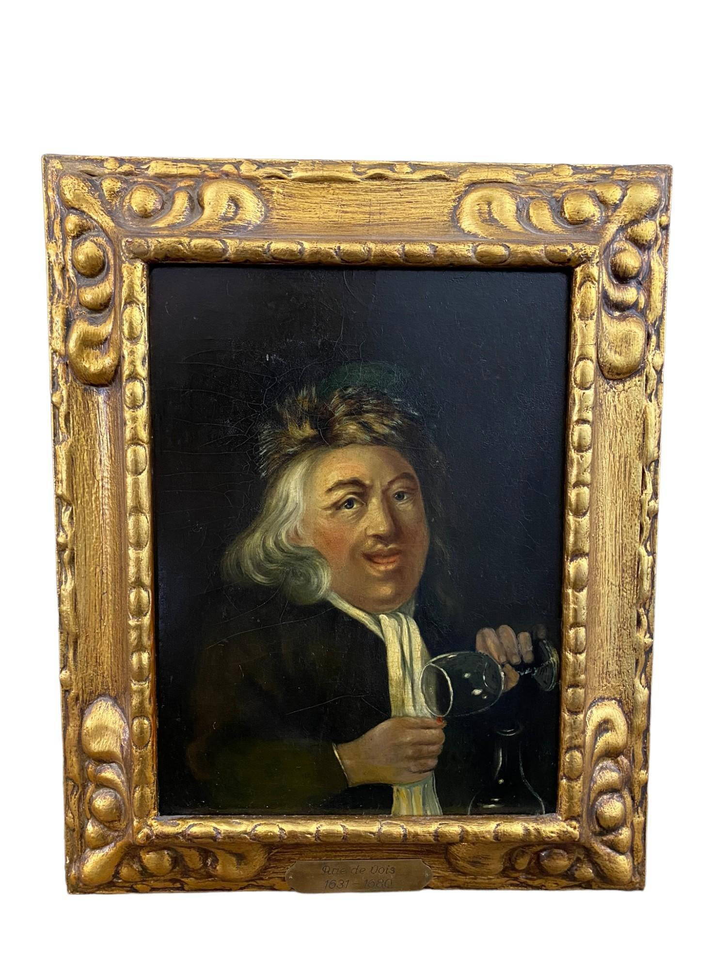 Portly Man Pouring A Drink, Oil On Wooden Panel, Manner Of Gerrit Dow ...