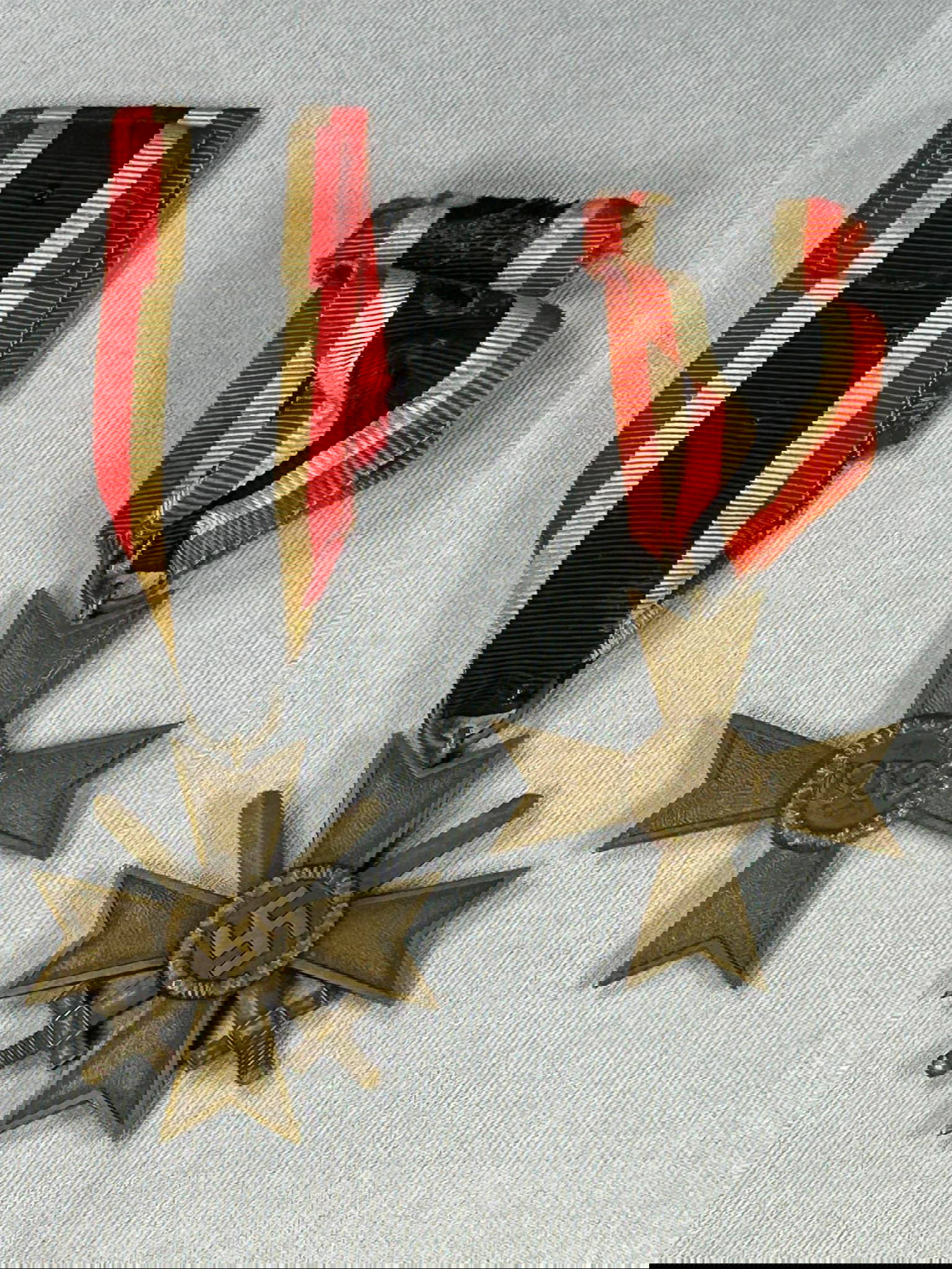 Wwii Nazi German War Merit Cross Medal Lot With Ribbon Bar Auction