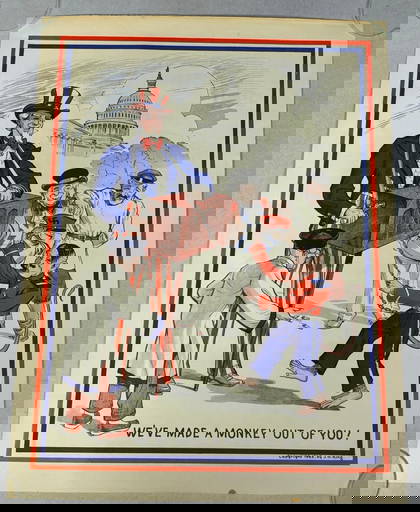 Wwii 1943 Anti Adolf Hitler Poster With Uncle Sam As Organ Grinder ...