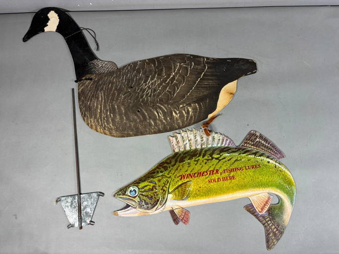 Winchester Fishing Lures Store Sign, Plus Goose Sign