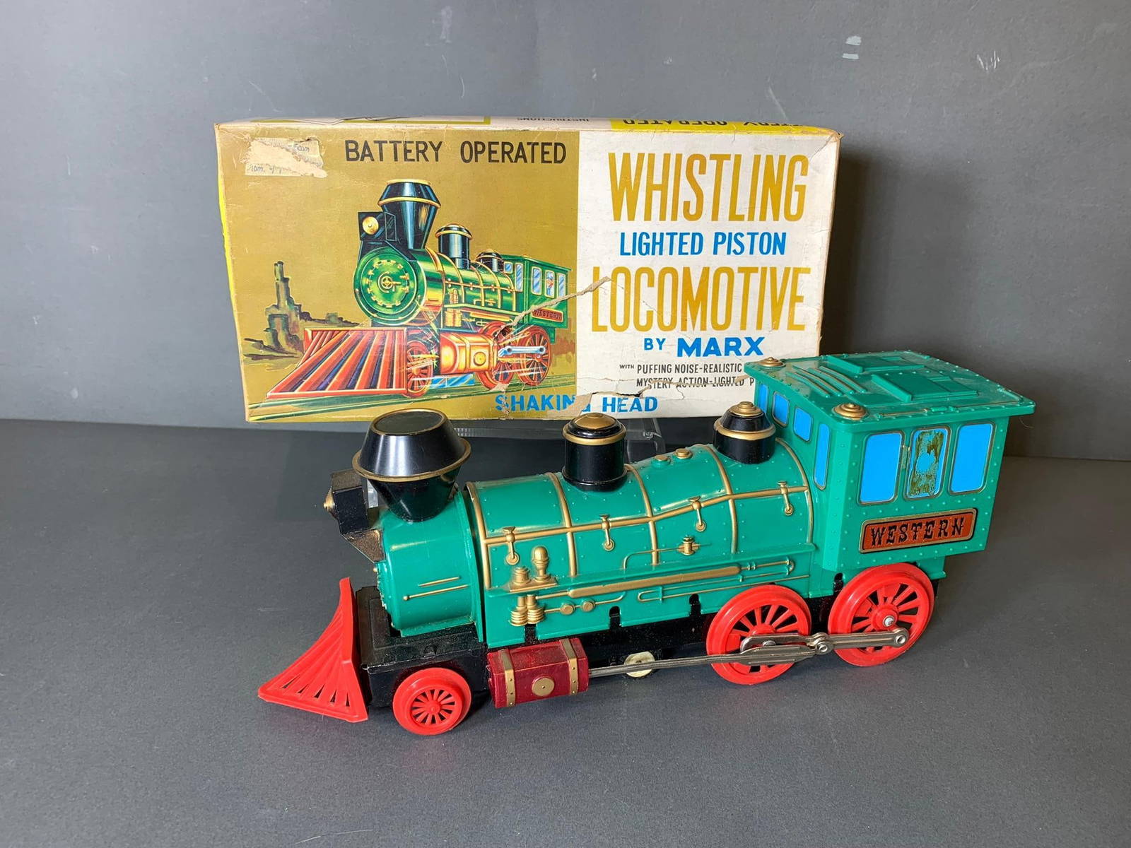 Vintage Marx Toys Whistling Lighted Piston Toyu Locomotive With ...