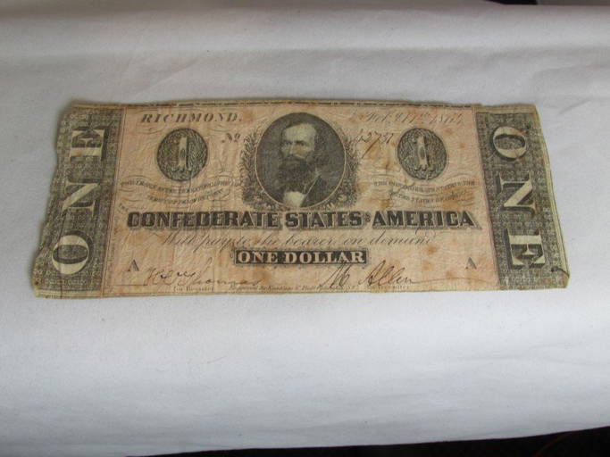 Confederate Civil War $1 Banknote