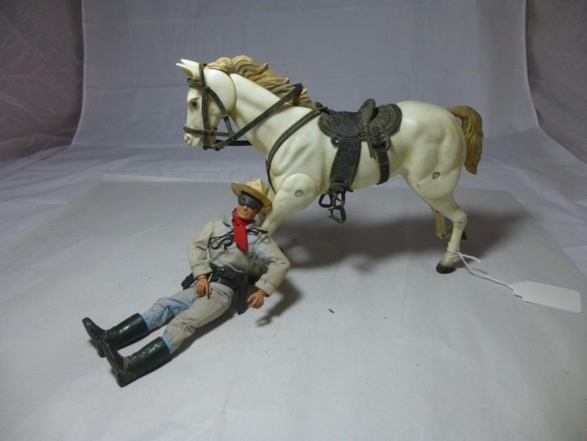 Vintage Lone Ranger Toy Action Figure And Horse