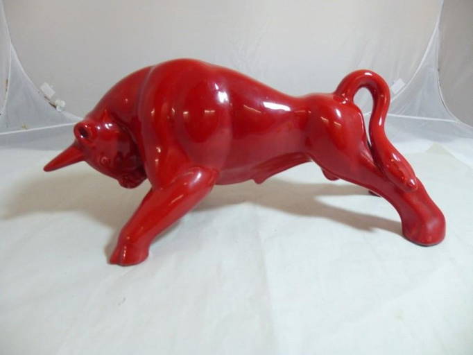Huge Red Royal Haeger Ceramic Bull