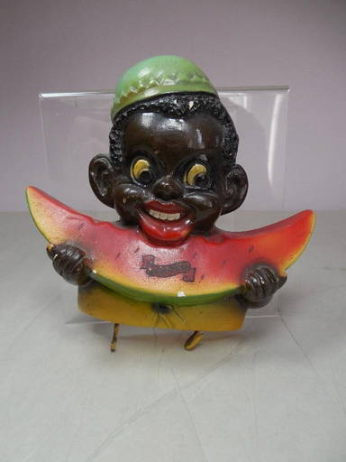 Vintage Black Americana Watermelon Boy Key Holder
