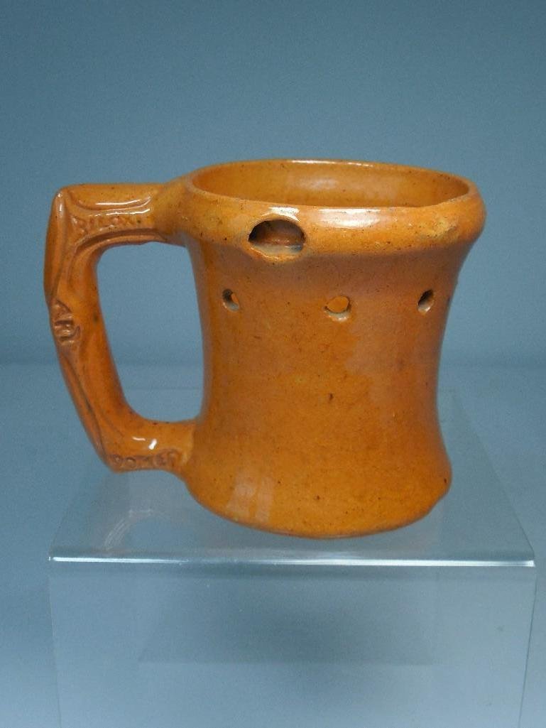 Rare George Ohr Puzzle Mug w/Signed Handle + Base