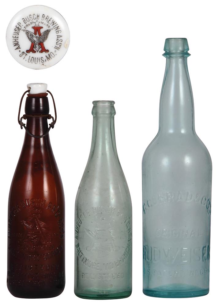 Three Anheuser Busch Bottles