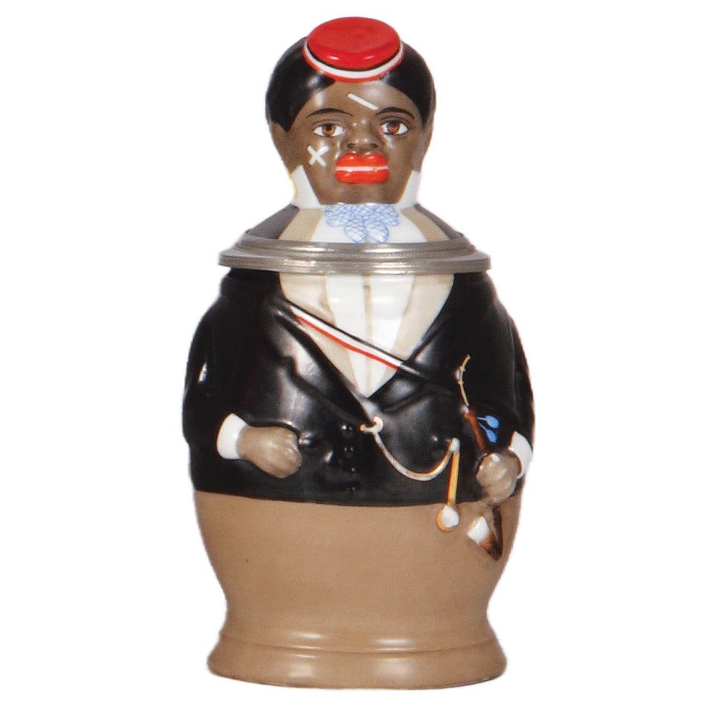 Character Stein, .5l, Porcelain, Black Student Auction