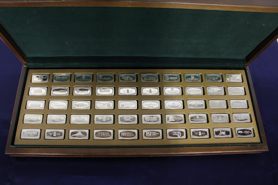 Boxed Collection Of 50 Franklin Mint Silver Ingots