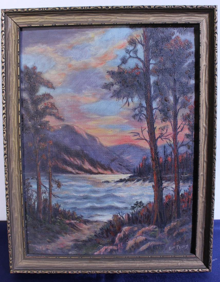 Landscape Painting By E. Perry Auction