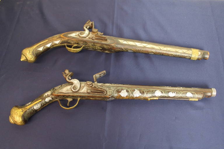 Antique Turkish Pistols With Distinct Design