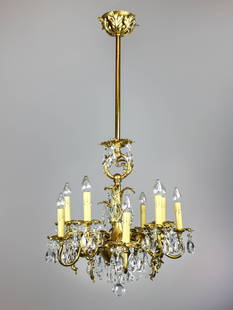 Circa 1850's Figural 6 Arm Gas Chandelier / Gasolier Attributed To ...