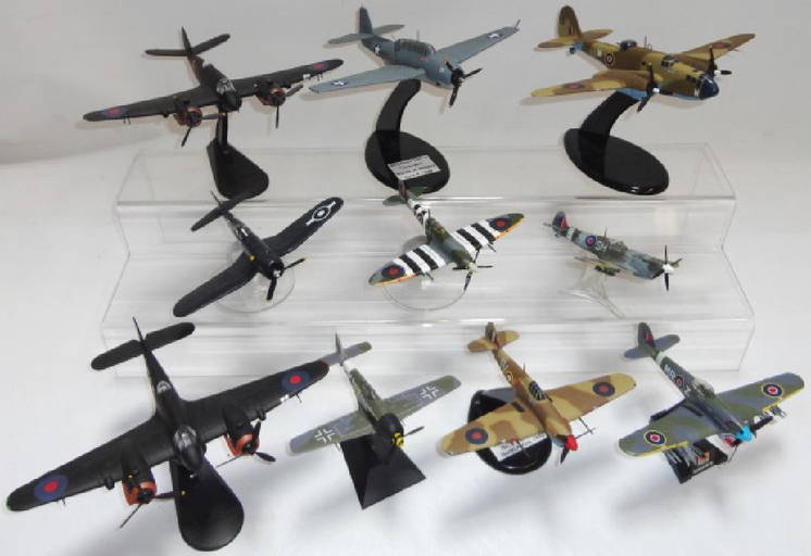 *group Of 10 Wood Wwii Aircraft Models
