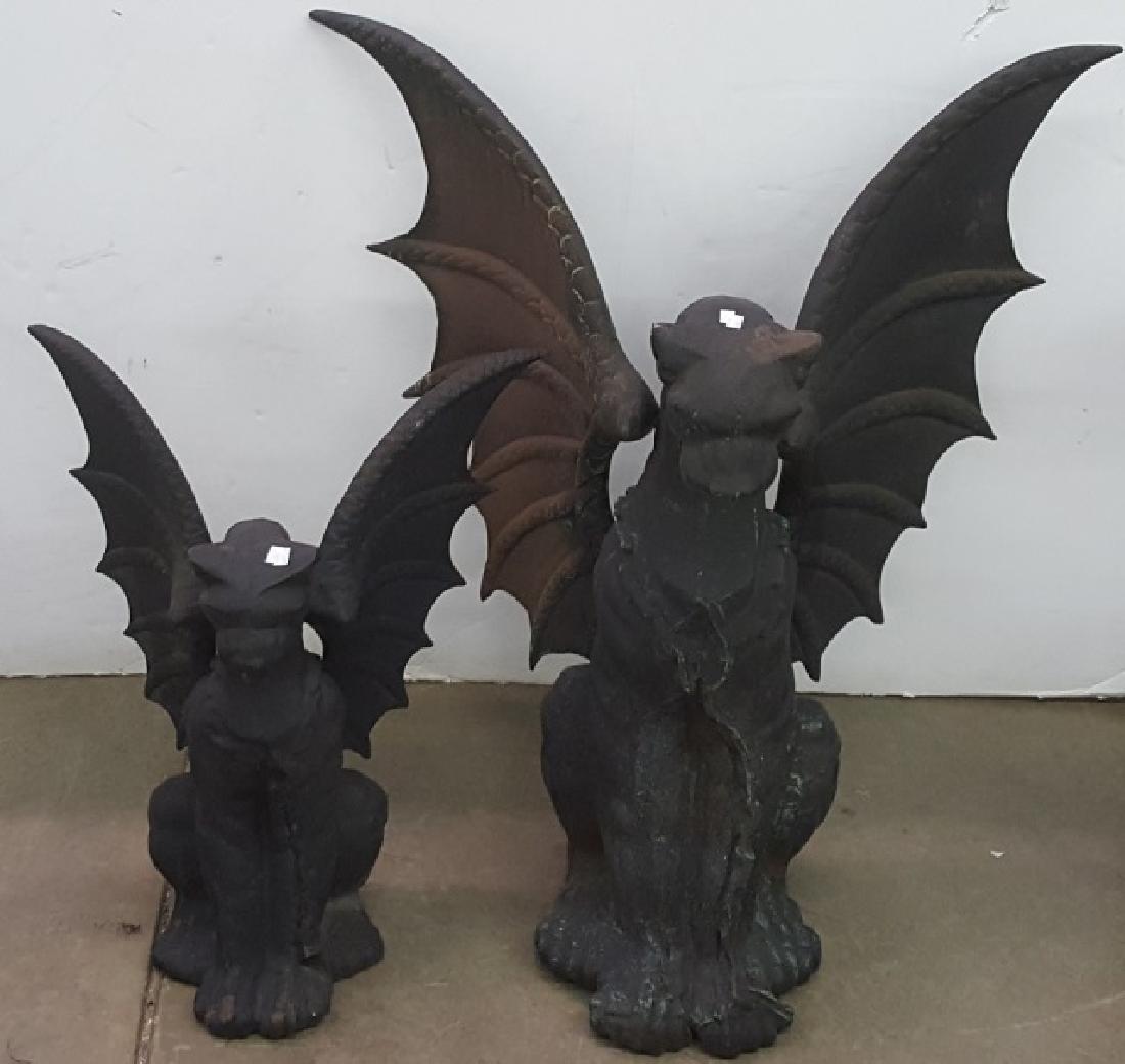 *2 CAST IRON GARGOYLES