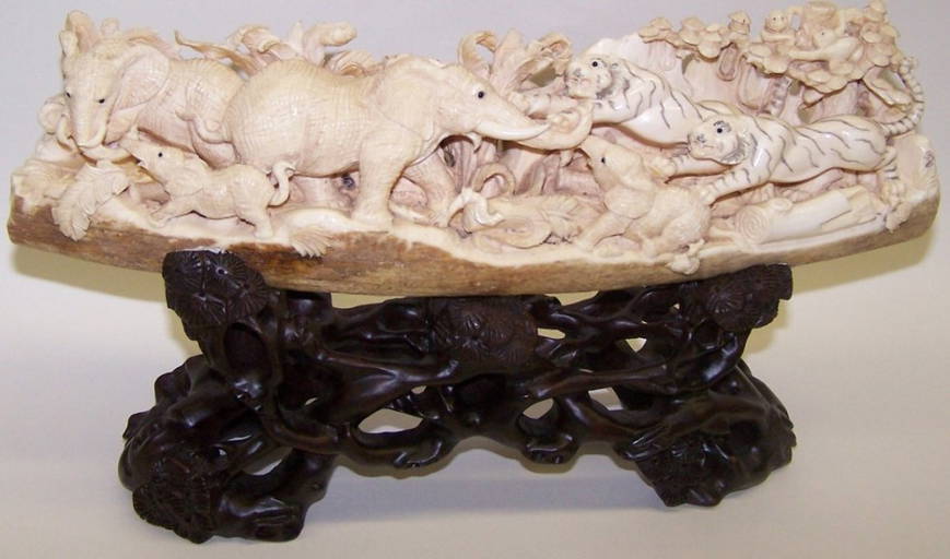 1103: CHINESE CARVED MASTODON IVORY TUSK - Jul 01, 2012 | Bunte Auction ...
